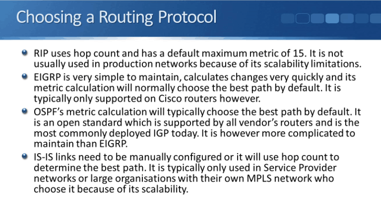 Cisco Routing Protocol Metrics Tutorial - FlackBox