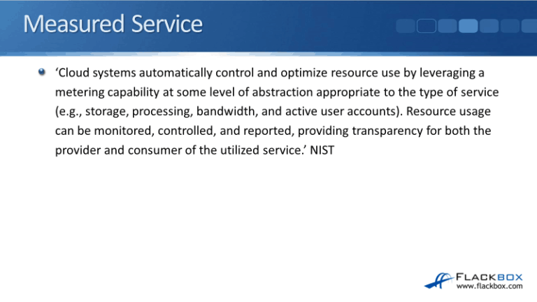 Cloud Measured Service Tutorial - FlackBox