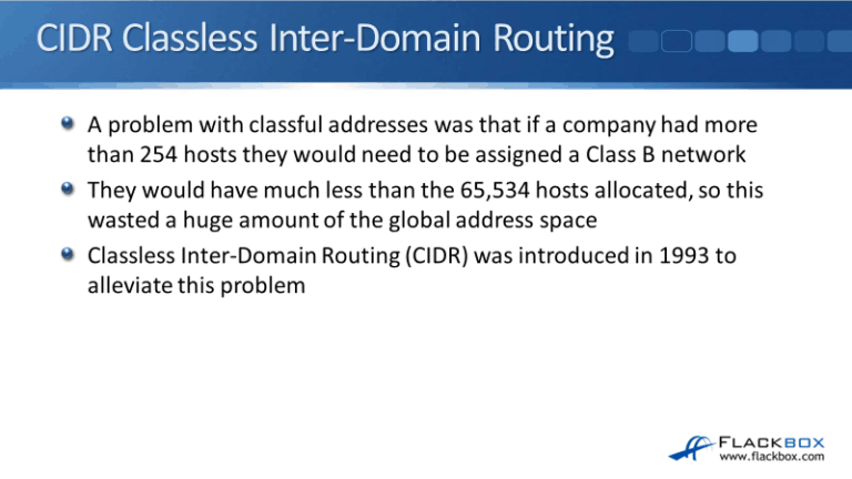 CIDR Classless Inter-Domain Routing Tutorial - FlackBox