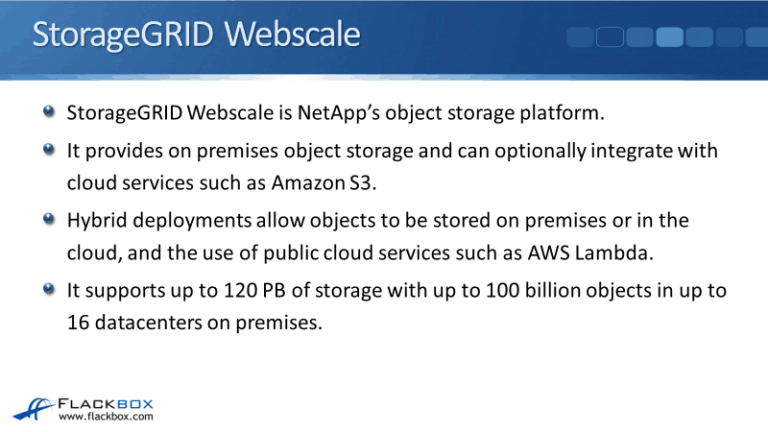 Netapp Storagegrid Webscale Overview Tutorial Flackbox