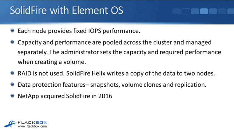 NetApp Element OS Platform: SolidFire & NetApp HCI - FlackBox