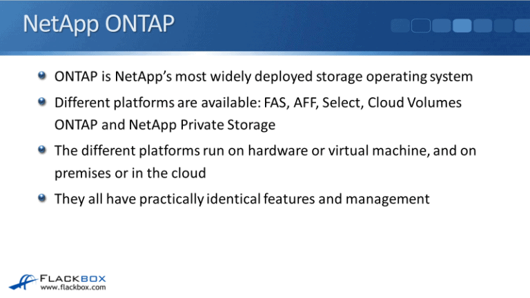 NetApp ONTAP Platforms Overview - FlackBox