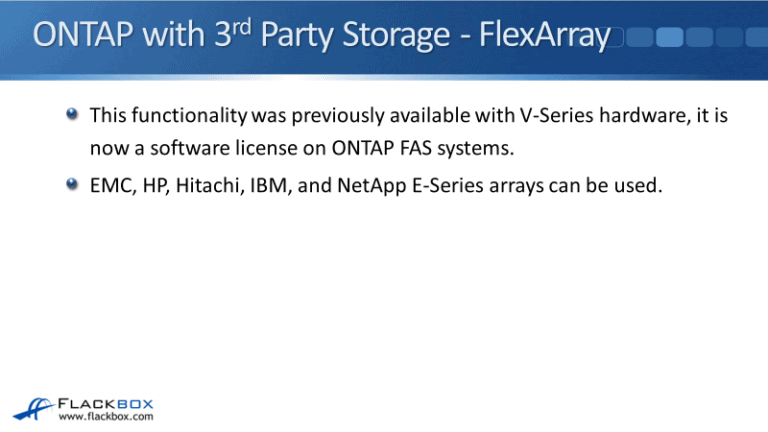 NetApp ONTAP Platforms Overview - FlackBox