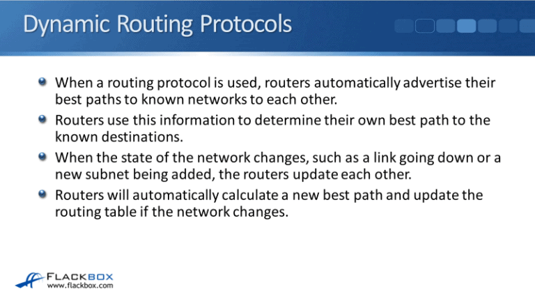 Dynamic Routing Protocols vs Static Routes Tutorial - FlackBox Dynamic Routing Protocols vs Static Routes Tutorial - FlackBox