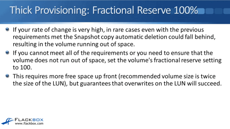 NetApp SAN Thin Provisioning Settings Tutorial - FlackBox