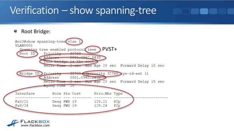 Spanning Tree Verification and Troubleshooting Commands - FlackBox