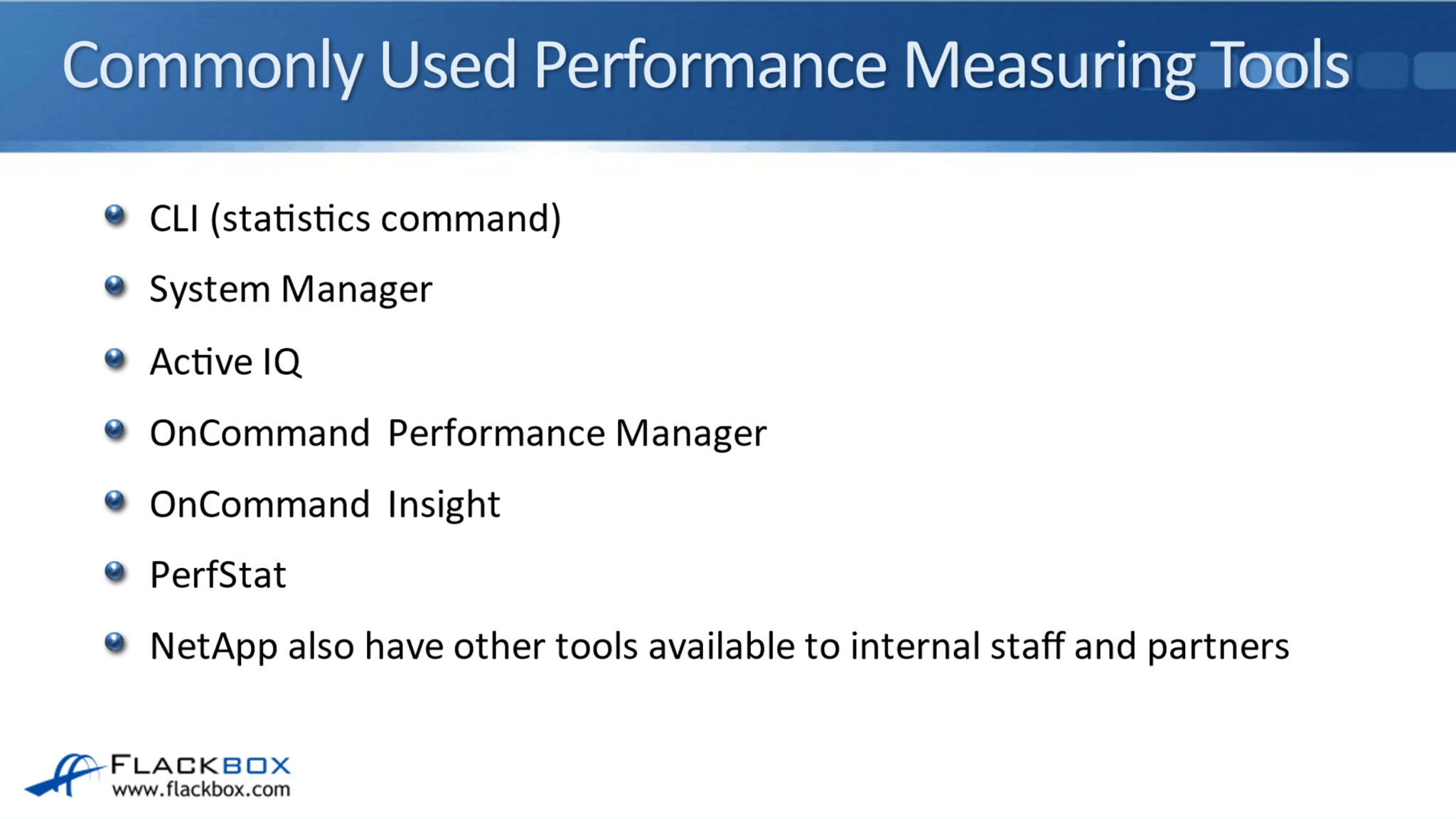 NetApp ONTAP Performance Overview - FlackBox