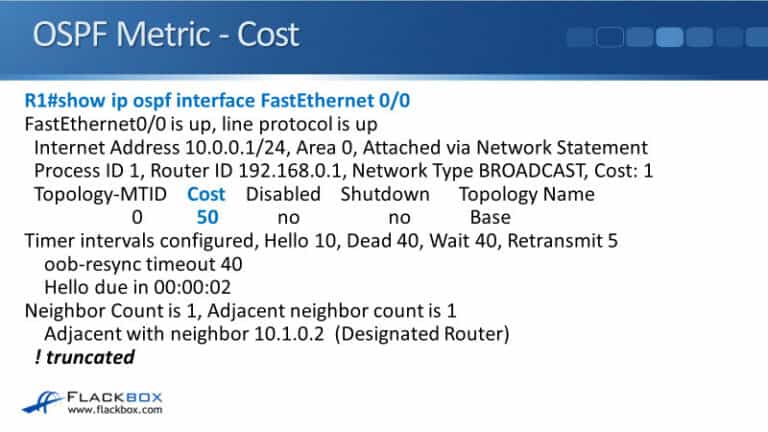 Cisco OSPF Cost Metric - FlackBox