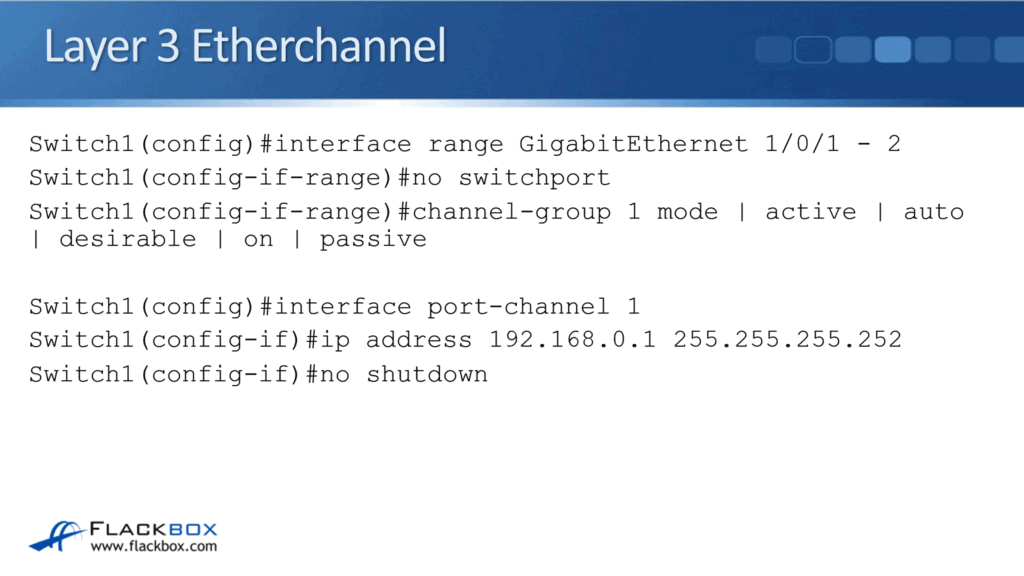 Cisco Layer 3 EtherChannel - FlackBox