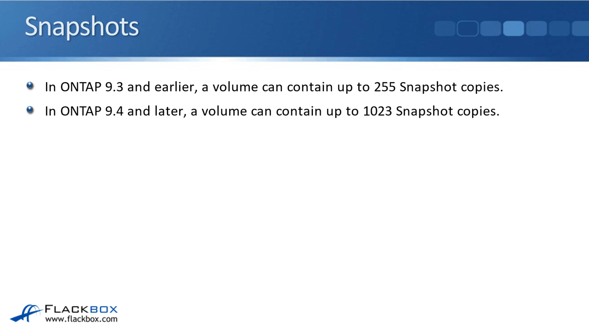 Netapp Snapshot Operation Flackbox