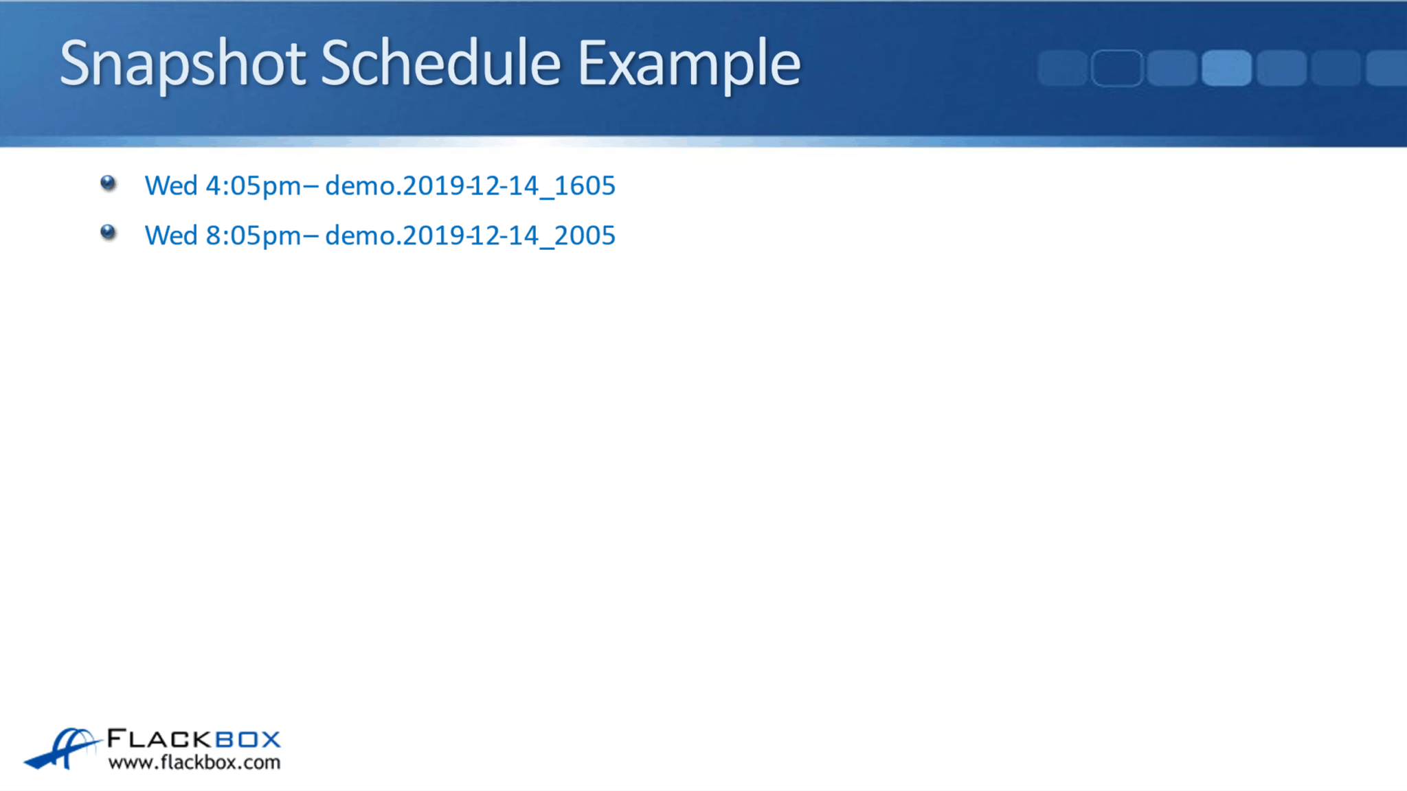 NetApp Snapshot Schedules - FlackBox