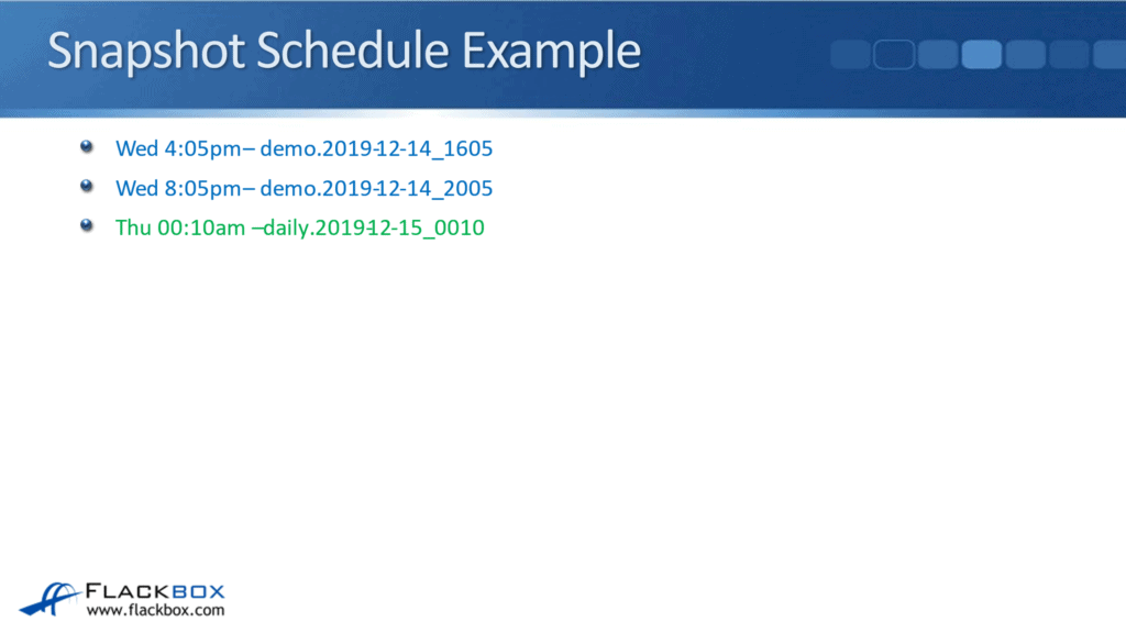 NetApp Snapshot Schedules - FlackBox