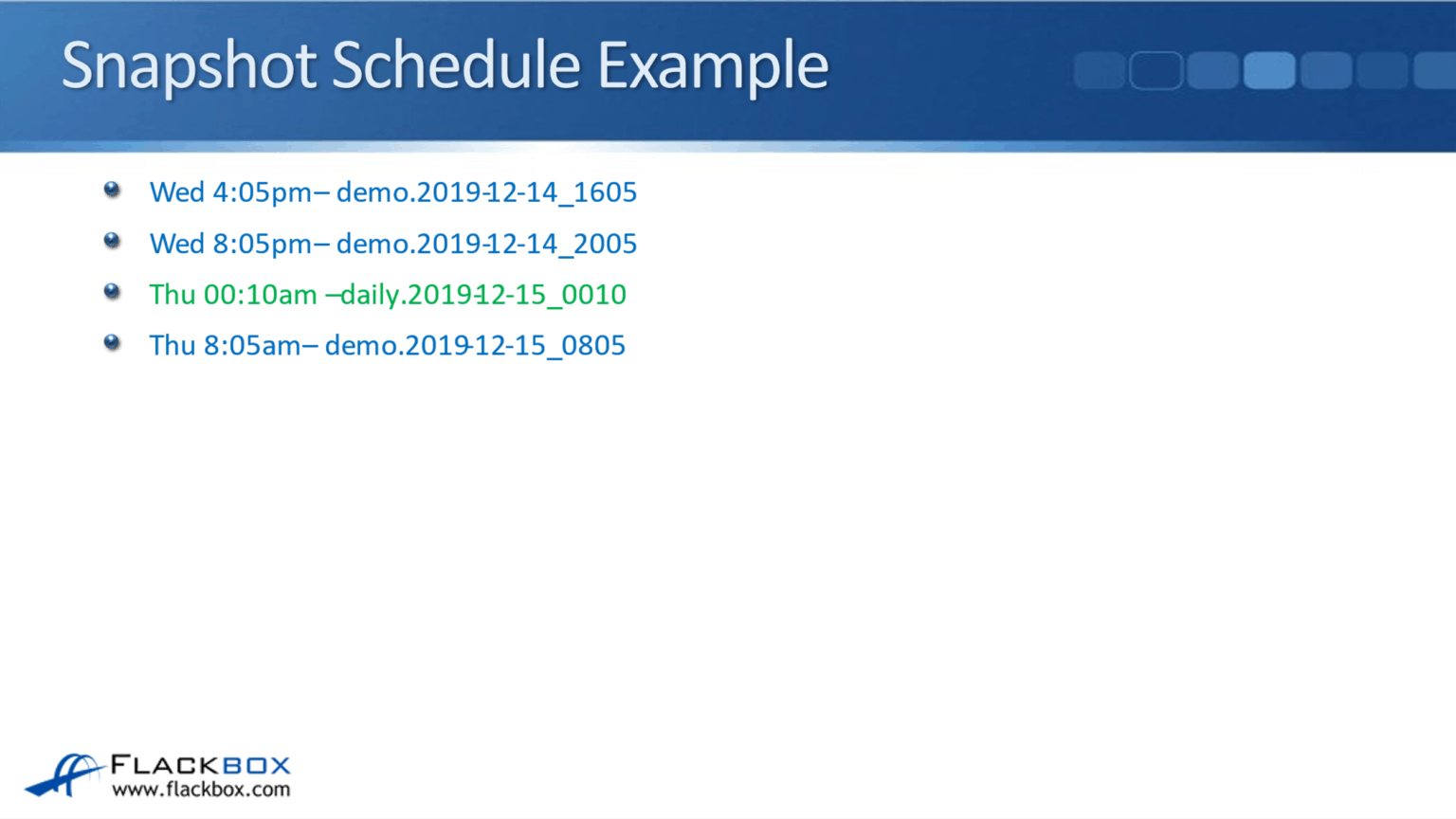NetApp Snapshot Schedules - FlackBox