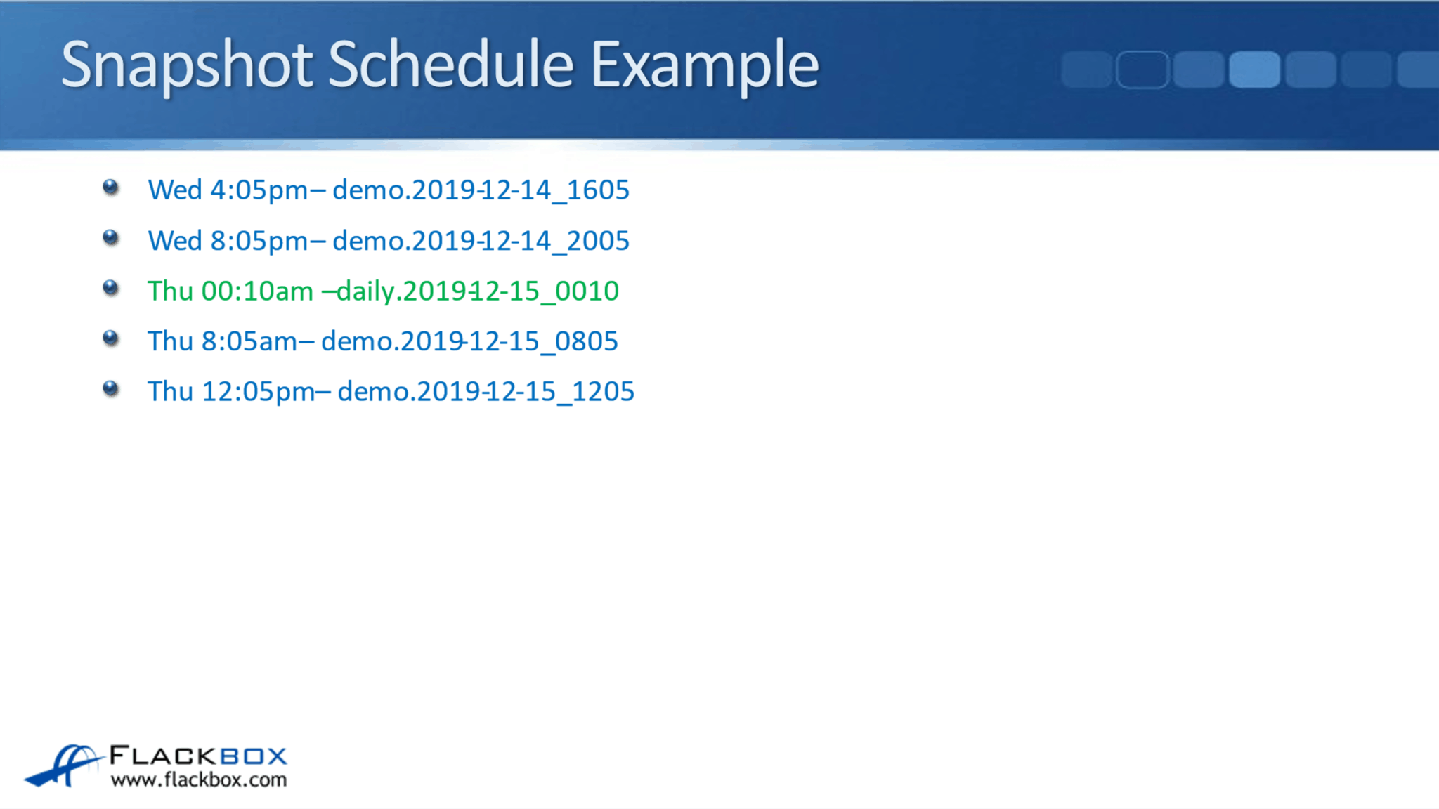NetApp Snapshot Schedules - FlackBox