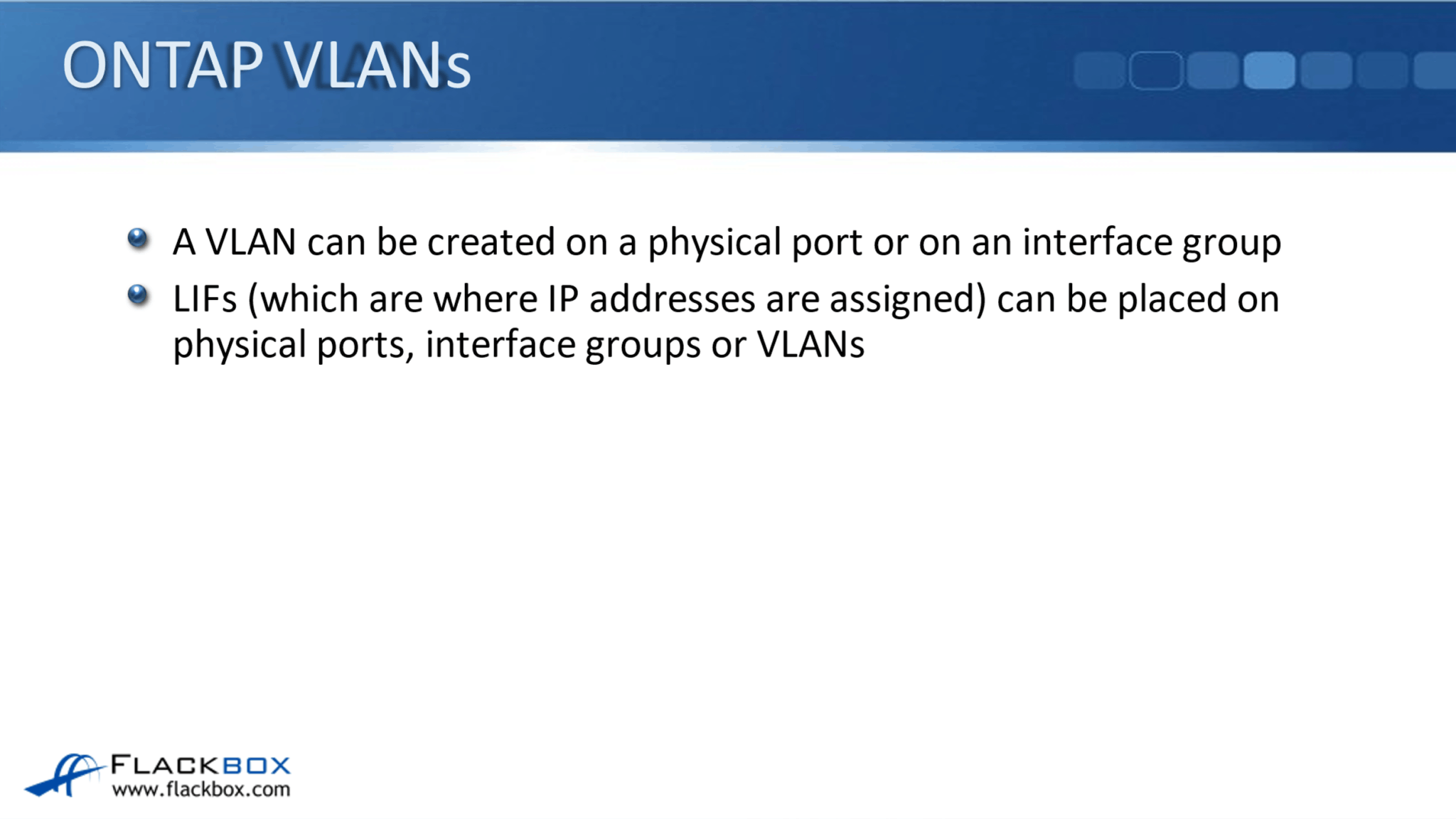 NetApp ONTAP VLANs - FlackBox