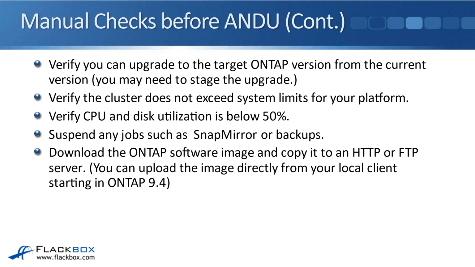 NetApp ONTAP Upgrades - FlackBox