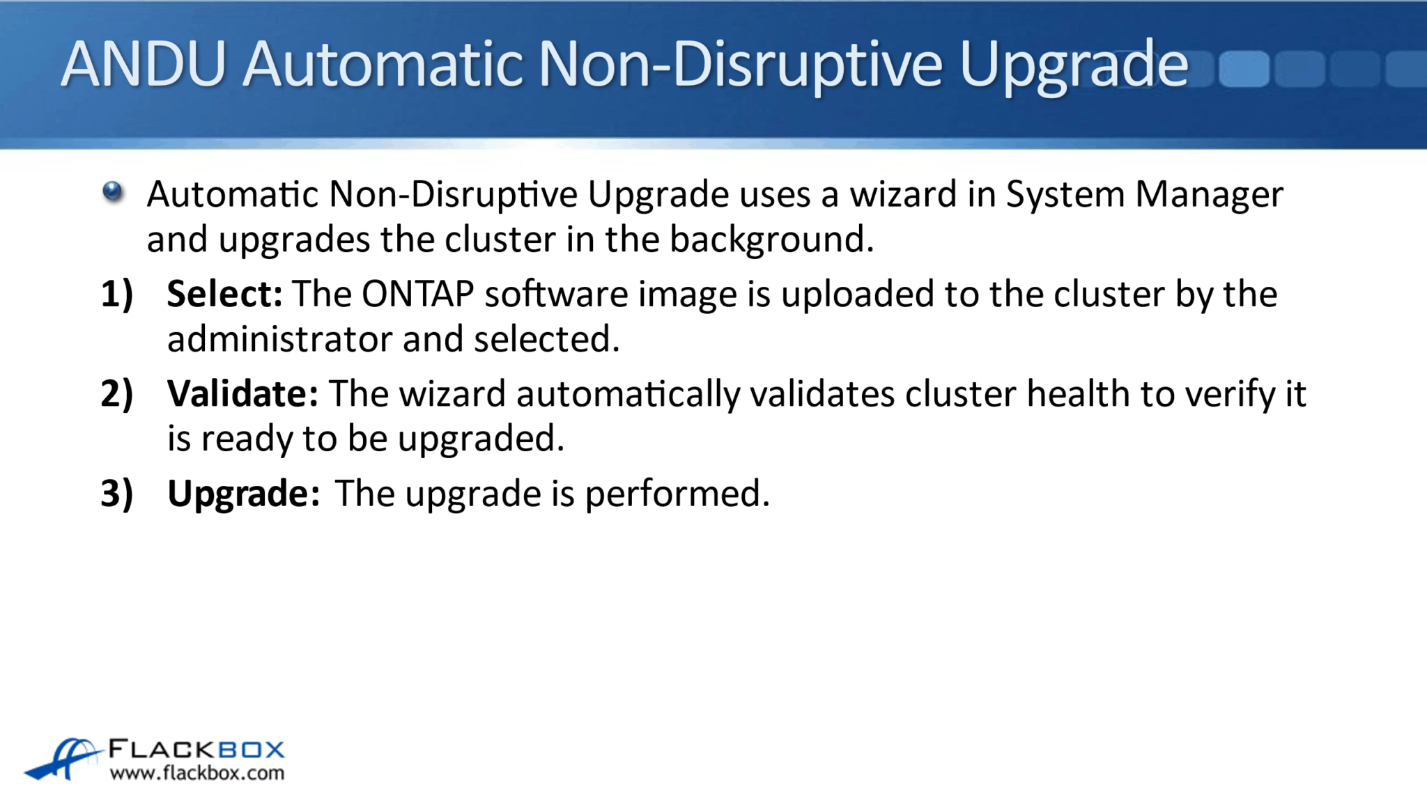 NetApp ONTAP Upgrades - FlackBox NetApp ONTAP Upgrades - FlackBox